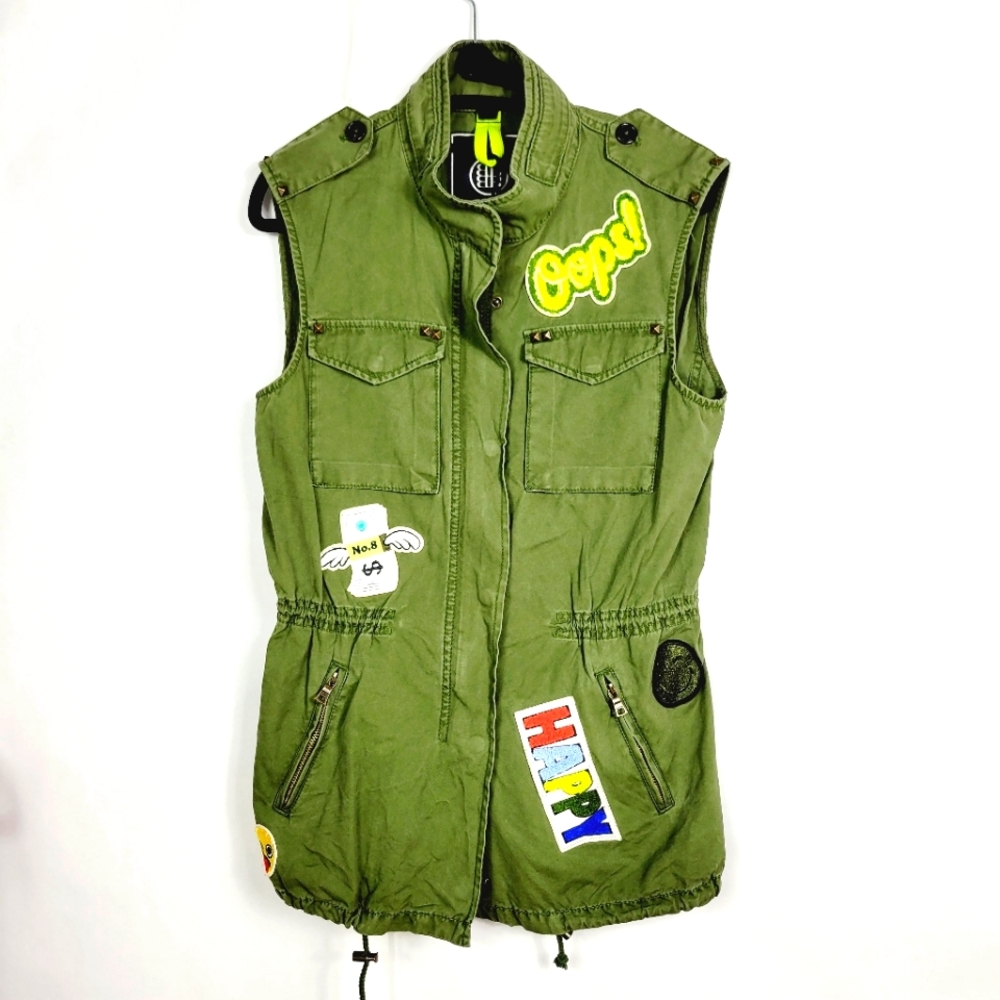 Blonde No.8 Badges Military Style Vest - Gem